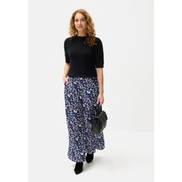 Webhose Lascana, Damen, Gr. 34, N-Gr, blau leo, Satin, Obermaterial: 100% Polyester, animal-print, figurumspielend lang, Hosen, aus leichter Satinqualität, weite Palazzohose, Stoffhose