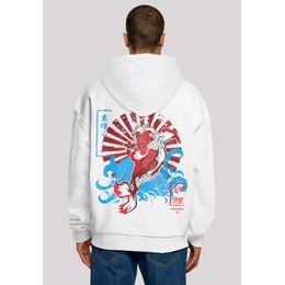 Kapuzenpullover F4NT4STIC "Japan Koi Fisch Karpfen", Herren, Gr. L, wei&szlig;, Obermaterial: 100% Baumwolle, oversize, Pullover Kapuzenpullover, Print