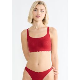 Bustier Sloggi "ZERO Feel Bliss", Damen, Gr. L, N-Gr, shanghai rot, Spitze, Obermaterial: 76% Polyamid, 24% Elasthan, BHs, nahtlos, Stretch-Spitze, herausnehmbare Pads, atmungsaktiv