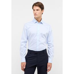 Langarmhemd Eterna "SLIM FIT", Herren, Gr. 44, Normalgrößen, himmelblau, Twill, 100% Baumwolle, schmal, Manschette, Hemden, NON IRON (bügelfrei)