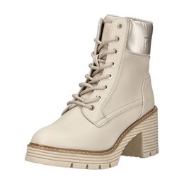 Stiefelette Tom Tailor "Tom Tailor Stiefelette Lederimitat/Textil", Damen, Gr. 37, beige, Lederimitat, Textil, Schuhe