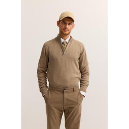 Troyer Bugatti "Regular Fit", Herren, Gr. L, 50, beige, Sweatware, 100% Baumwolle, unifarben, regular fit, ohne Ausschnitt, Rippbündchen, Pullover, aus Baumwolle mit Reißverschluss
