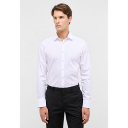 Langarmhemd Eterna "SLIM FIT", Herren, Gr. 39, Normalgrößen, weiß, Popeline, 100% Baumwolle, tailliert, Manschette, Hemden, NON IRON (bügelfrei)