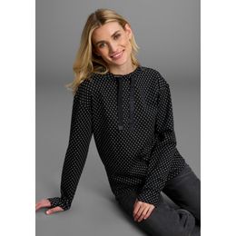 Sweatshirt Kangaroos, Damen, Gr. 36/38, schwarz, Sweatware, Obermaterial: 97% Polyester, 3% Elasthan, figurumspielend hüftbedeckend, angesetztes Bündchen mit Daumenlöchern, Sweatshirts, in strukturiertem Material mit Turtleneck