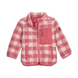 Fleecejacke "FIOW 50 MNS FLC JCKT", Kinder, Gr. 110/116, rot, Oberstoff: Oberseite: 100% Polyester, Rückseite: 100% Polyester, FIRST INSTINCT BY Killtec, Jacken, Sherpa Fleecejacke mit Karomuster, Kinnschutz und Namensetikett