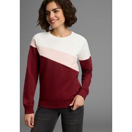 Sweatshirt Kangaroos, Damen, Gr. 32/34, rot (bordeaux), angeraute Sweatware, Obermaterial: 80% Baumwolle, 20% Polyester, figurumspielend hüftlang, Rundhals, Raglanärmel Rippstrickbündchen, Sweatshirts, im Colorblock Design mit süßen Details