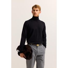Rollkragenpullover Bugatti "Regular Fit", Herren, Gr. L, 290, schwarz, 100% Baumwolle, unifarben, regular fit, ohne Ausschnitt, Rippbündchen, Pullover, aus reiner Baumwolle