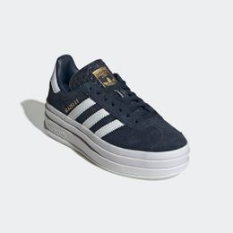 Sneaker adidas originals "GAZELLE BOLD KIDS", Gr. 38,5, aurora ink, cloud weiß, gold metallic, Leder, Synthetik, Schuhe