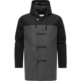 Dufflecoat Ragwear "Dorvan YOUMODO", Herren, Gr. L (52), dunkelgrau, Obermaterial: 100% Polyester. Innenfutter: 100% Polyester. Wattierung: 100% Polyester, gerade Po-bedeckend, hoch geschlossener Ausschnitt, &Auml;rmel ohne &Auml;rmelschlitz abgesteppte Kante, M&auml;ntel, Funktionaler Herren Fleece-Mantel