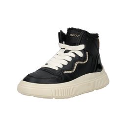 Sneaker Geox "Geox Sneaker Lederimitat/Textil", Damen, Gr. 30, schwarz, Lederimitat, Textil, Schuhe Sneaker