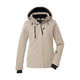 Skijacke Killtec "KSW 35 WMN SKI JCKT", Damen, Gr. 38, helltaupe, Oberstoff: 100% Polyester, Futter: 100% Polyester, Füllung: 100% Polyester (recycelt), Jacken, Wasserdicht, atmungsaktiv, PFAS-frei, recyceltes Material