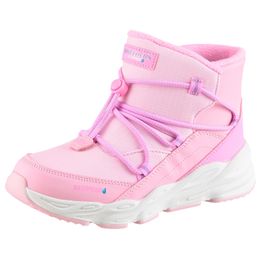 Schlupfboots Skechers "TURBO TREAD", Kinder, Gr. 29, rosa (hellrosa, kombiniert), Lederimitat, Textil, kontrastfarbene Details, Schuhe, Winterboots mit Gummizug, Größenschablone zum Download