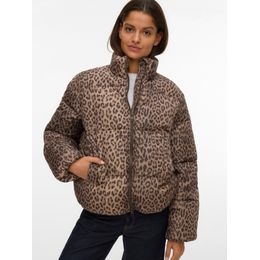 Véro Moda Steppjacke VERO MODA "VMPARDA AOP JACKET NOOS", Damen, Gr. S, silber (silber mink aop:leopard), Web, Obermaterial: 100% Polyester, animal-print, bedruckt, Jacken