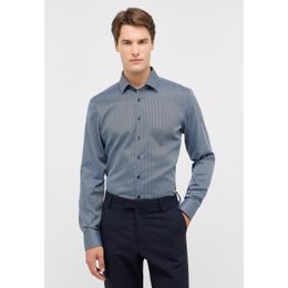 Langarmhemd Eterna "SLIM FIT", Herren, Gr. 38, Normalgrößen, rauchblau, 100% Baumwolle, schmal, Manschette, Hemden, NON IRON (bügelfrei)