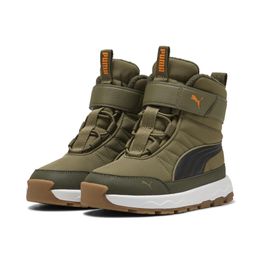 Winterboots Puma "EVOLVE BOOT AC+ PS", Kinder, Gr. 33, Puma olive, Puma schwarz, orange glo, Textil, Schuhe Winterboots, Snowboots, Winterstiefel, Winterschuhe