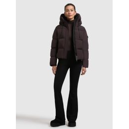 Steppjacke Khujo "ENITS MATT", Damen, Gr. M, moody plum, 100% Polyester, unifarben, eingesetzt elastischer Bund mit Windstopper, Jacken