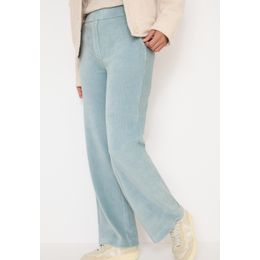 Cordhose Cecil "NEELE", Damen, Gr. XXL (46), Länge 30, light mint blau, Web, Obermaterial: 65% Baumwolle, 33% Polyester, 2% Elasthan. Futter: 100% Baumwolle, unifarben, loose fit lang, Hosen, mit elastischem Bund