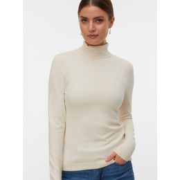 Véro Moda Rollkragenpullover VERO MODA "VMHAPPINESS LS ROLLNK PULLOVE GA NOOS", Damen, Gr. XL, birch, Strick, Obermaterial: 50% Viskose, 28% Polyester, 22% Nylon, unifarben, figurbetont normal, Rundhals, Pullover