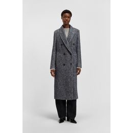 Langmantel BOSS Orange "Covalli Premium Damenmode", Damen, Gr. 40, open miscellaneous 960, Web, Obermaterial: 45% Baumwolle, 25% Wolle, 12% Polyester, 10% sonstige Fasern, 8% Polyacryl, Fischgratmuster, gemustert, regular fit lang, Mäntel, mit zweireihiger Knopfleiste, Regular Fit