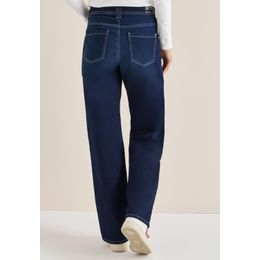 Loose-fit-Jeans Street One, Damen, Gr. 36, L&auml;nge 28, dunkelblau wash, Jeans, 75% Baumwolle, 23% Polyester, 2% Elasthan, unifarben, lang, Jeans, Middle Waist
