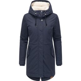 Kurzmantel Ragwear "Cannas YOUMODO", Damen, Gr. M (38), navy, Obermaterial: 65% Polyester, 35% Baumwolle, Innenfutter: 100% Polyester, Wattierung: 100% Polyester, gerade ca. Mitte Oberschenkel, hoch geschlossener Ausschnitt, Ärmel ohne Ärmelschlitz Rippbündchen mit Druckknopf,verstellbar, Mäntel, Kurzer Damen Mantel mit verstellbarer Kapuze