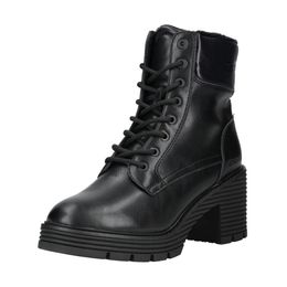 Schn&uuml;rstiefelette Tom Tailor "Tom Tailor Stiefelette Lederimitat/Textil", Damen, Gr. 40, schwarz, Lederimitat, Textil, Schuhe Schn&uuml;rstiefelette