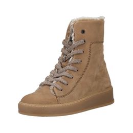 Schnürstiefelette Gabor COMFORT "Gabor Comfort Stiefelette Nubukleder", Damen, Gr. 37,5, beige, Nubukleder, Schuhe