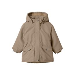 Parka name it "NMFMARLOW PARKA JACKET PB", Mädchen, Gr. 104, silber mink, Web, Obermaterial: 100% Polyester, unifarben, regular fit normal, Jacken