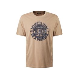 T-Shirt, Herren, Gr. L, sand, Jersey, Obermaterial: 100% Baumwolle, Pioneer Authentic Jeans, normal normal, Rundhals, Shirts T-Shirt, in normaler Passform