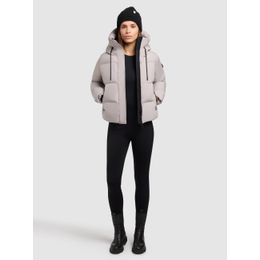 Steppjacke Khujo "ENITS MATT", Damen, Gr. L, blizzard grau, 100% Polyester, unifarben, eingesetzt elastischer Bund mit Windstopper, Jacken