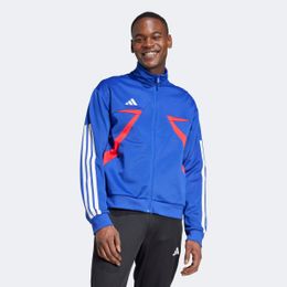 Trainingsjacke adidas Sportswear "M TIRO CB_NP TT", Herren, Gr. M, semi lucid blau, pure ruby, weiß, Obermaterial: 70% Polyester, 30% Baumwolle, Jacken