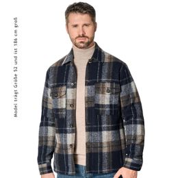 Langarmhemd Venti "Venti Hemdjacke uni", Herren, Gr. 46, Normalgrößen, blau, 95% Polyester, 5% Wolle, unifarben, Basic, Hemden