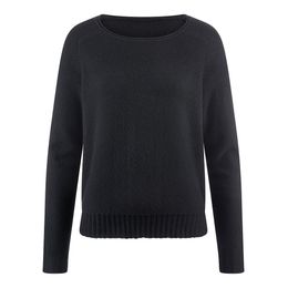 Peter Hahn - Rundhals-Pullover, schwarz, Gr. 40 / M - Schurwolle