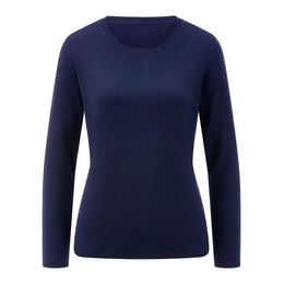Peter Hahn - Rundhals-Pullover mit Kaschmir, blau, Gr. 36 / S - Schurwolle