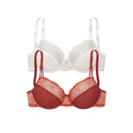 Nuance by Lascana Damen B&uuml;gel-BH, zimt-orange+creme, Gr&ouml;&szlig;e 85C