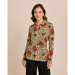 Alfredo Pauly Blusenshirt Leoparden/Rosendruck