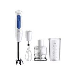 Braun Stabmixer MultiQuick 3 MQ30202M wei&szlig;/blau, 900 Watt, mit Zerkleinerer und Schneebesen