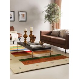 benuta Nest Wollteppich Jamal Multicolor/Beige 80x150 cm - Naturfaserteppich aus Wolle