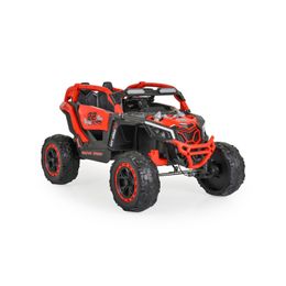 Moni Kinder Elektrofahrzeug Jeep Kansas, EVA-Reifen, Fernbedienung, Musik, Gurt rot