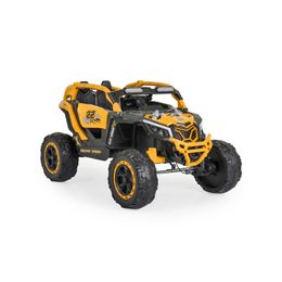 Moni Kinder Elektrofahrzeug Jeep Kansas, EVA-Reifen, Fernbedienung, Musik, Gurt orange