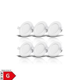 B.K.LICHT LED Einbauleuchten-Set, weiß, 6xLED-Modul/6W