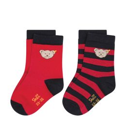 Steiff Collection Socken M&auml;dchen Gr&ouml;&szlig;e 23/26 rot / schwarz