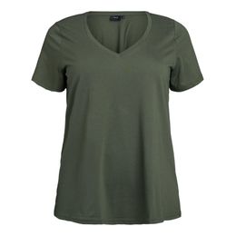 ZIZZI T-Shirt 'Mkatja' Damen Gr&ouml;&szlig;e XXXL/4XL oliv