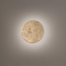 LED-Wandleuchte Ring M, Ø 25 cm, Sperrholz, goldfarben