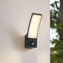 LINDBY LED-Au&szlig;enwandlampe Ilvita, Sensor, anthrazit, IP54