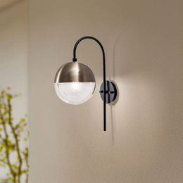 Opviq Wandleuchte Bastos 3055, schwarz/gold antik/klar