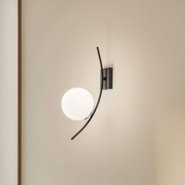 Opviq Wandleuchte Hilal 3821, schwarz, Opalglas, Höhe 44 cm