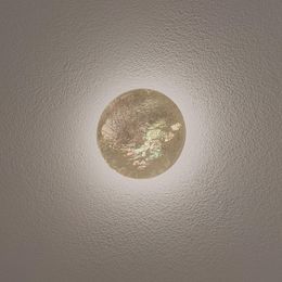 LED-Wandleuchte Ring S, Ø 15 cm, Sperrholz, goldfarben