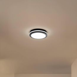 LED-Deckenleuchte Marlon, Ø 22 cm, schwarz, Kunststoff, IP54