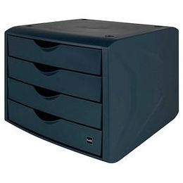 Helit Schubladenbox the green chameleon blau H6429534, DIN A4 mit 4 Schubladen